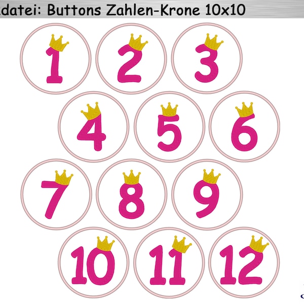 Princess Number Embroidery Design - Etsy