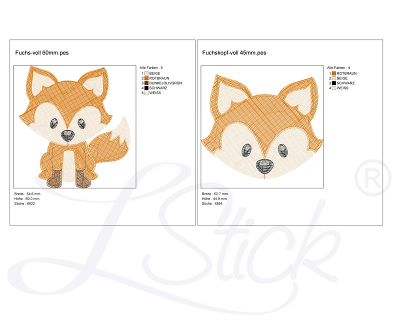 Embroidery File Fox MINIS 6x10cm 3x4 Embroidery | Etsy