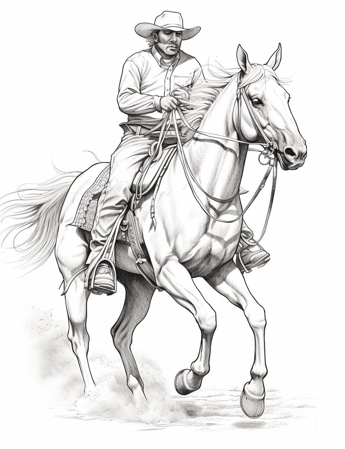 Horse Coloring Book: 40 Majestic Equine Illustrations (digital Download ...