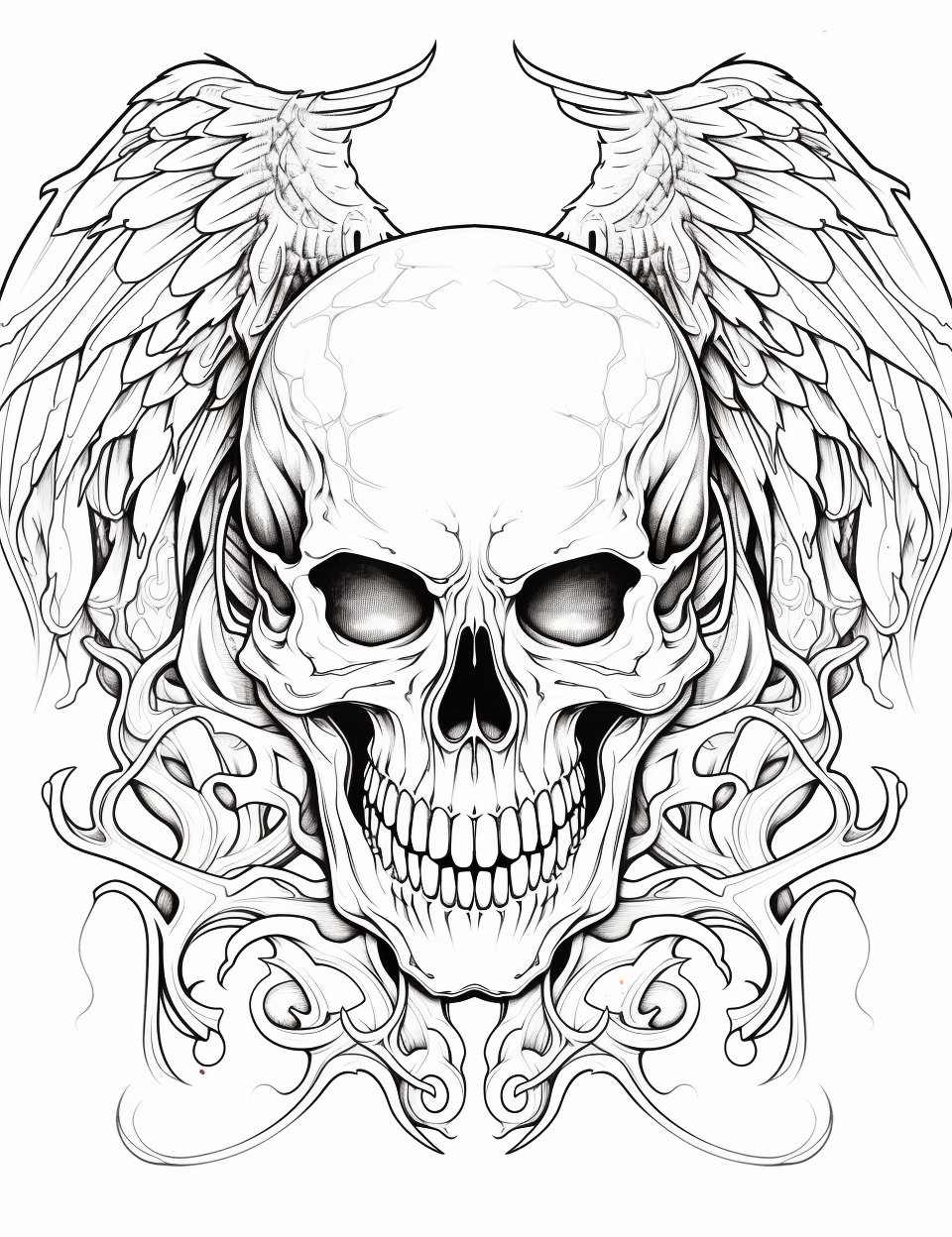 Digital Skulls, Coloring Pages, Digital Download, Skull Images, Skull ...