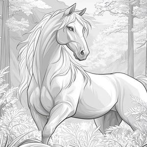 Majestic Horses Coloring Book: 40 Detailed Illustrations (digital ...
