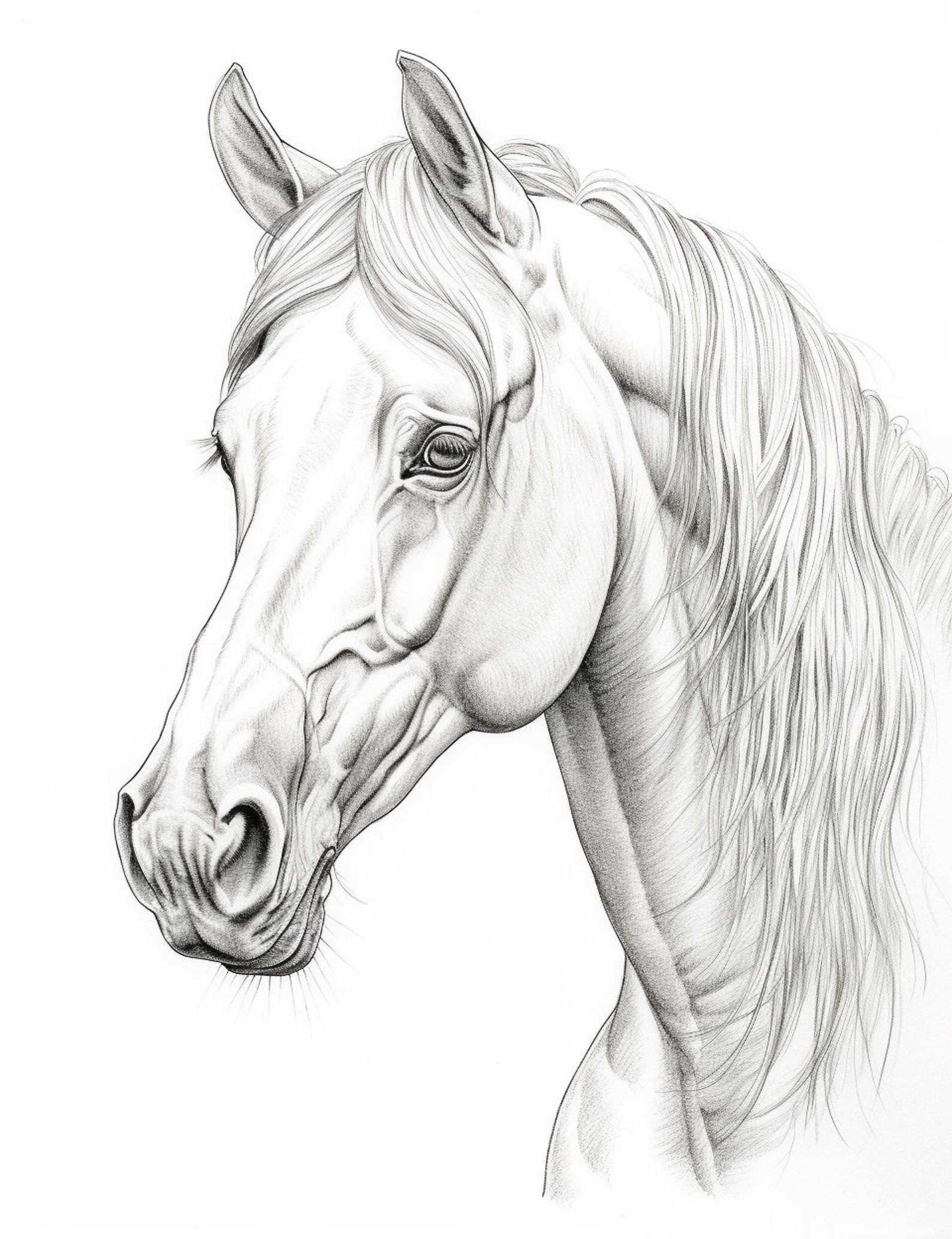 Horse Coloring Book: 40 Majestic Equine Illustrations (digital Download ...