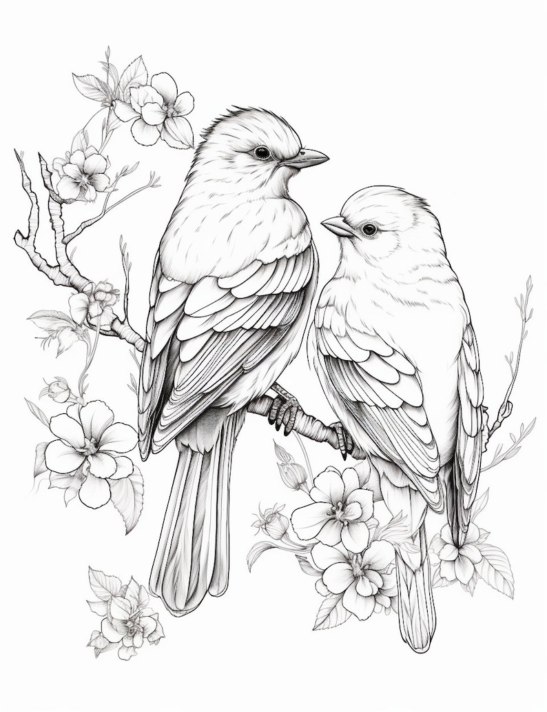 Exquisite Avian Artistry: 40 Gorgeous Bird Coloring Pages, Beautiful ...