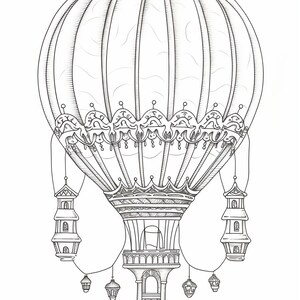 40 Hot-air Balloon Coloring Pages for Digital Download, Hot Air Balloon ...