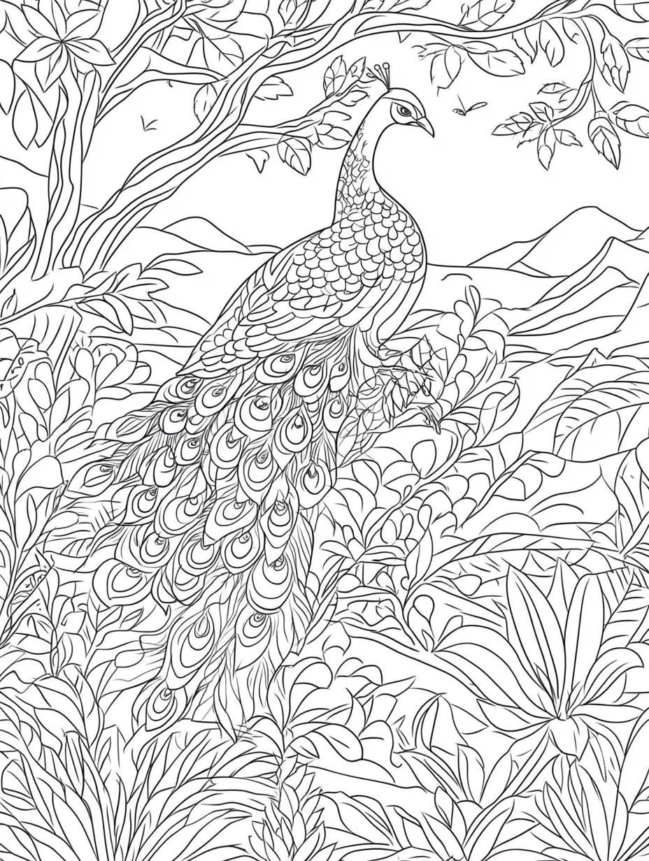 Pretty Birds Coloring Book, 40 Avian Illustration Pages (digital ...