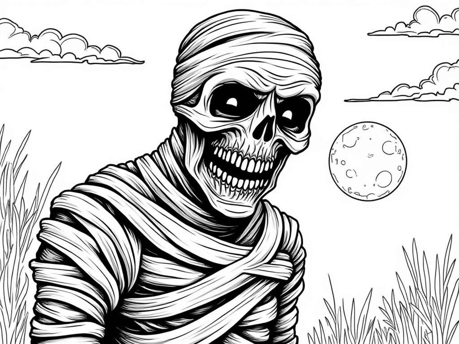 Horrorscapes A Coloring Odyssey Through the Macabre, 40 Nightmares in ...