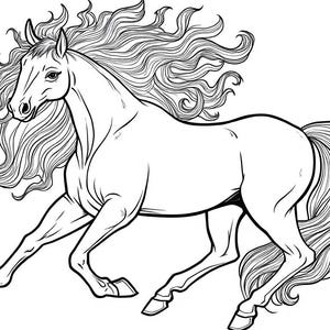40 Majestic Horse Coloring Pages: Animal Art Therapy (digital ...