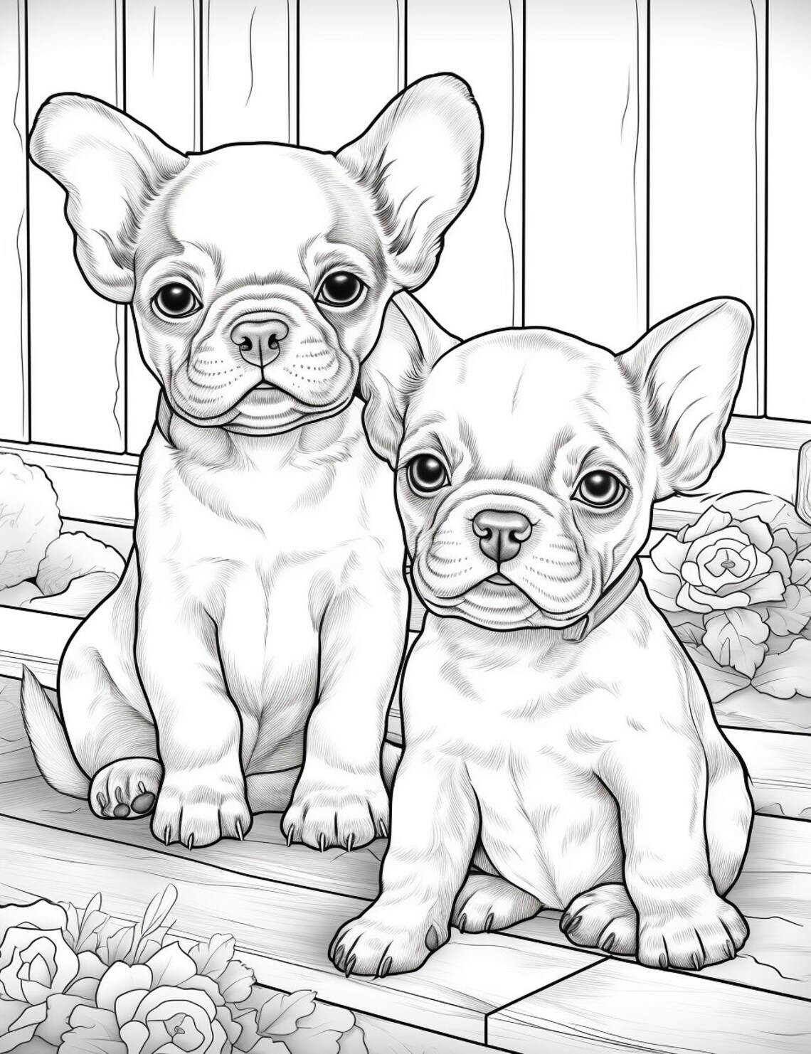 Puppy Love: 40 Adorable Coloring Pages for Digital Download, Digital ...