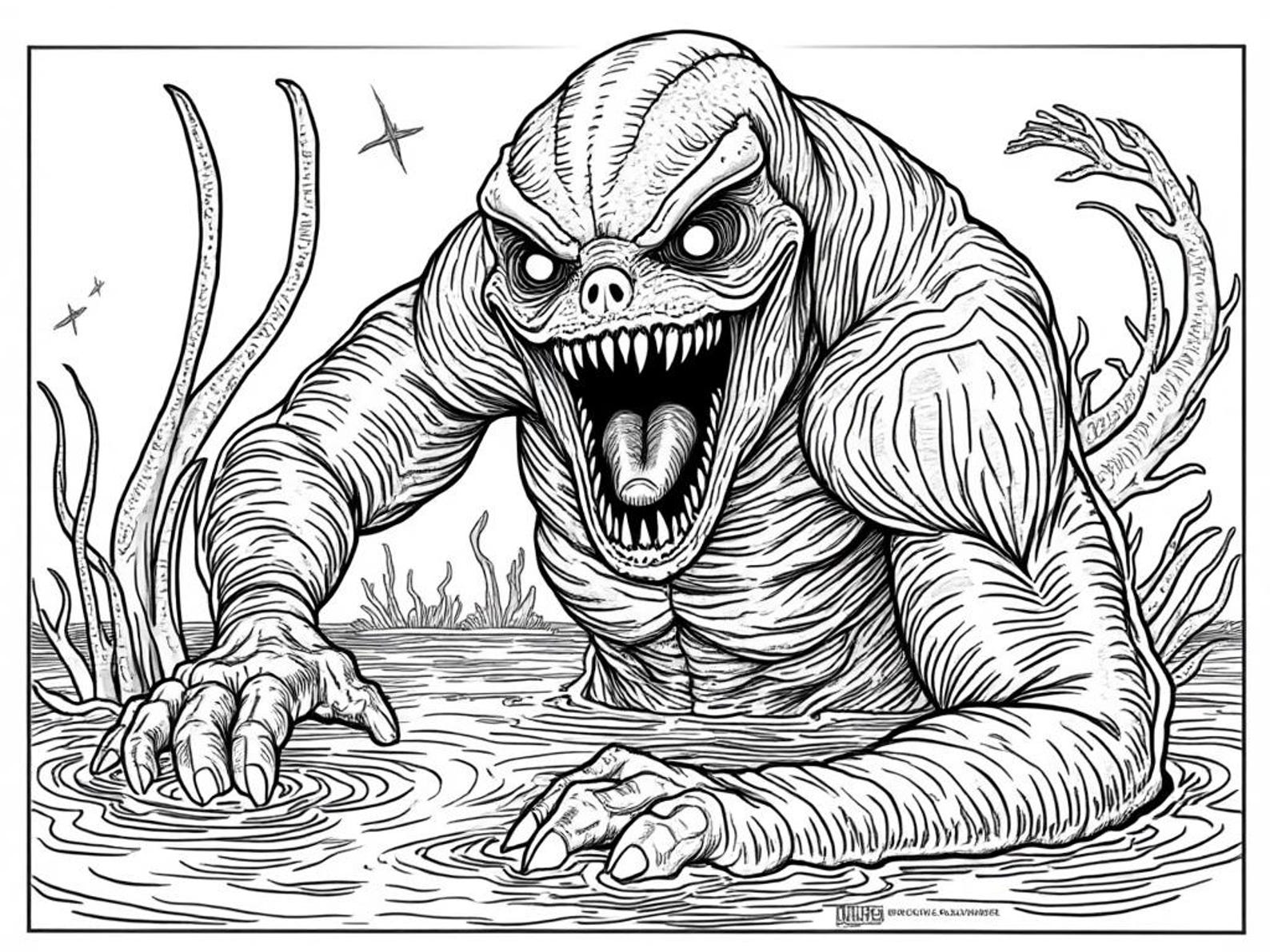 Horrorscapes A Coloring Odyssey Through the Macabre, 40 Nightmares in ...