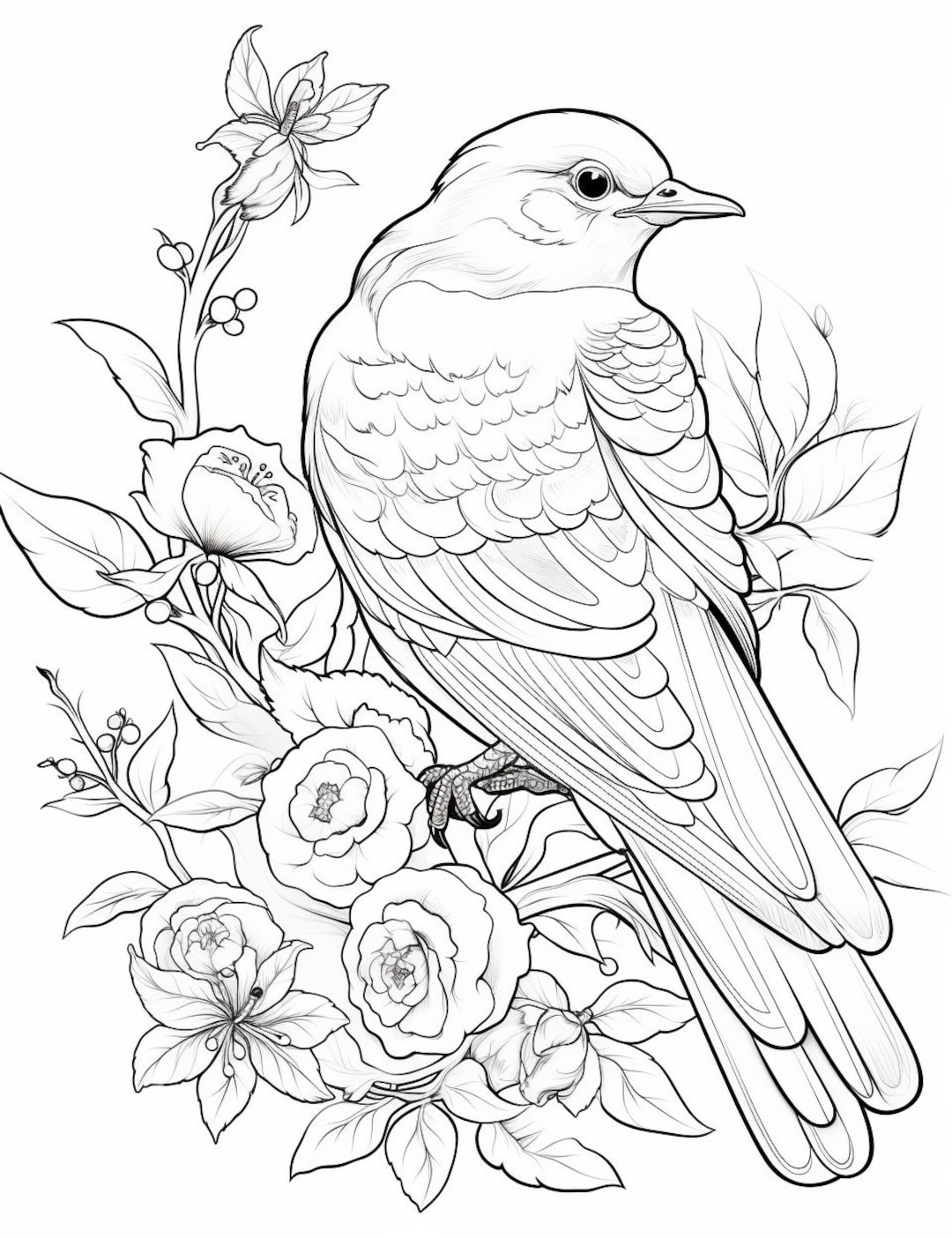 Exquisite Avian Artistry: 40 Gorgeous Bird Coloring Pages, Beautiful ...