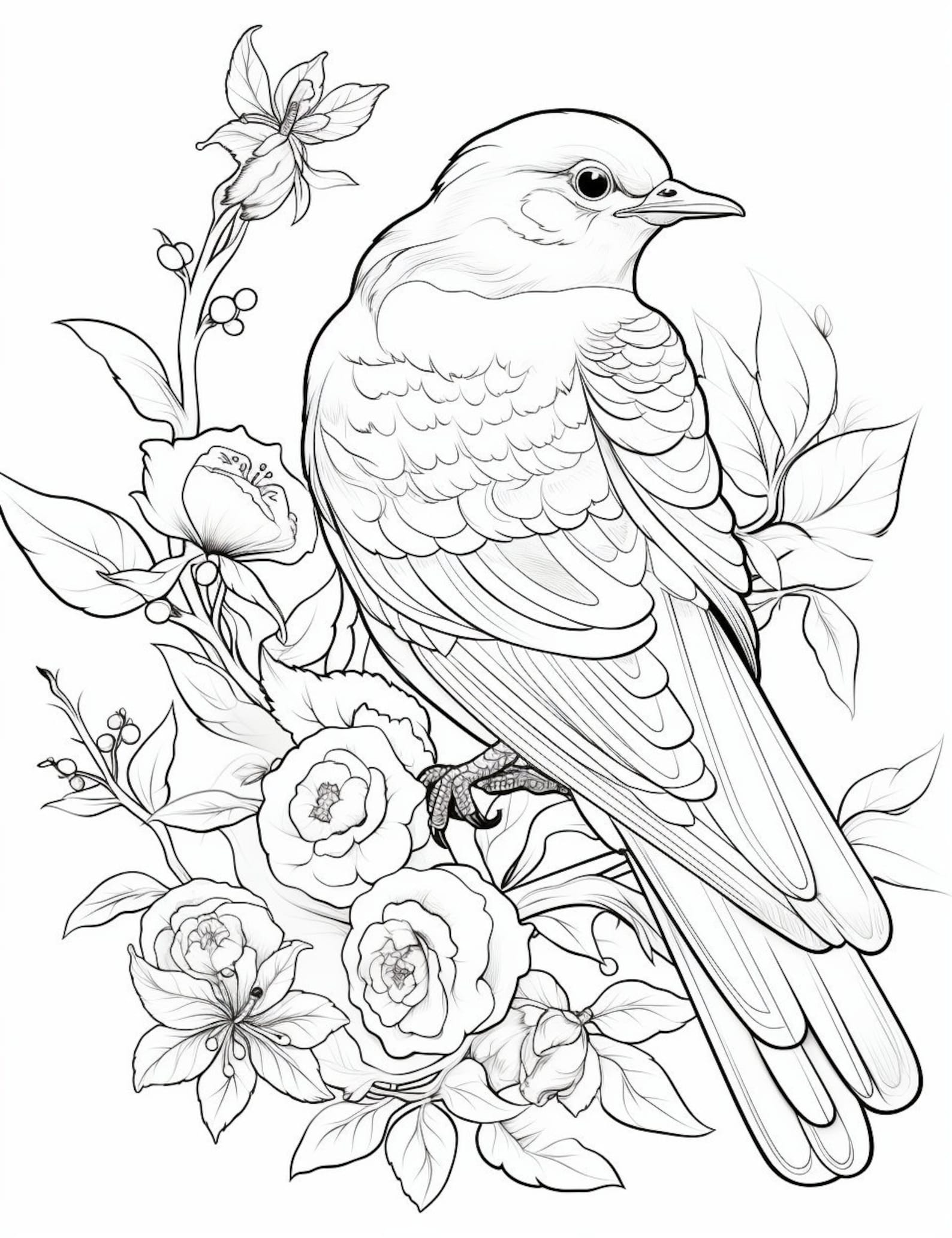 Exquisite Avian Artistry: 40 Gorgeous Bird Coloring Pages, Beautiful ...