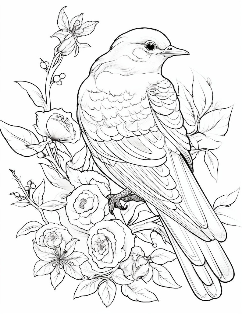 Exquisite Avian Artistry: 40 Gorgeous Bird Coloring Pages, Beautiful ...