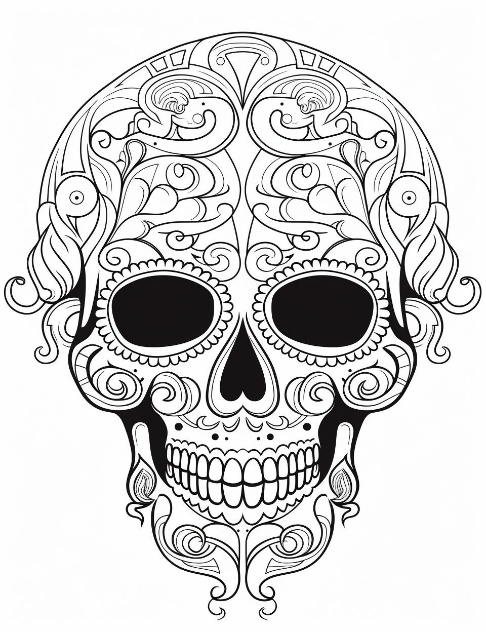 Digital Skulls, Coloring Pages, Digital Download, Skull Images, Skull ...
