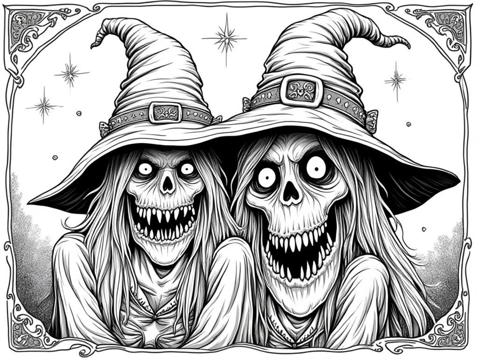 Horrorscapes A Coloring Odyssey Through the Macabre, 40 Nightmares in ...