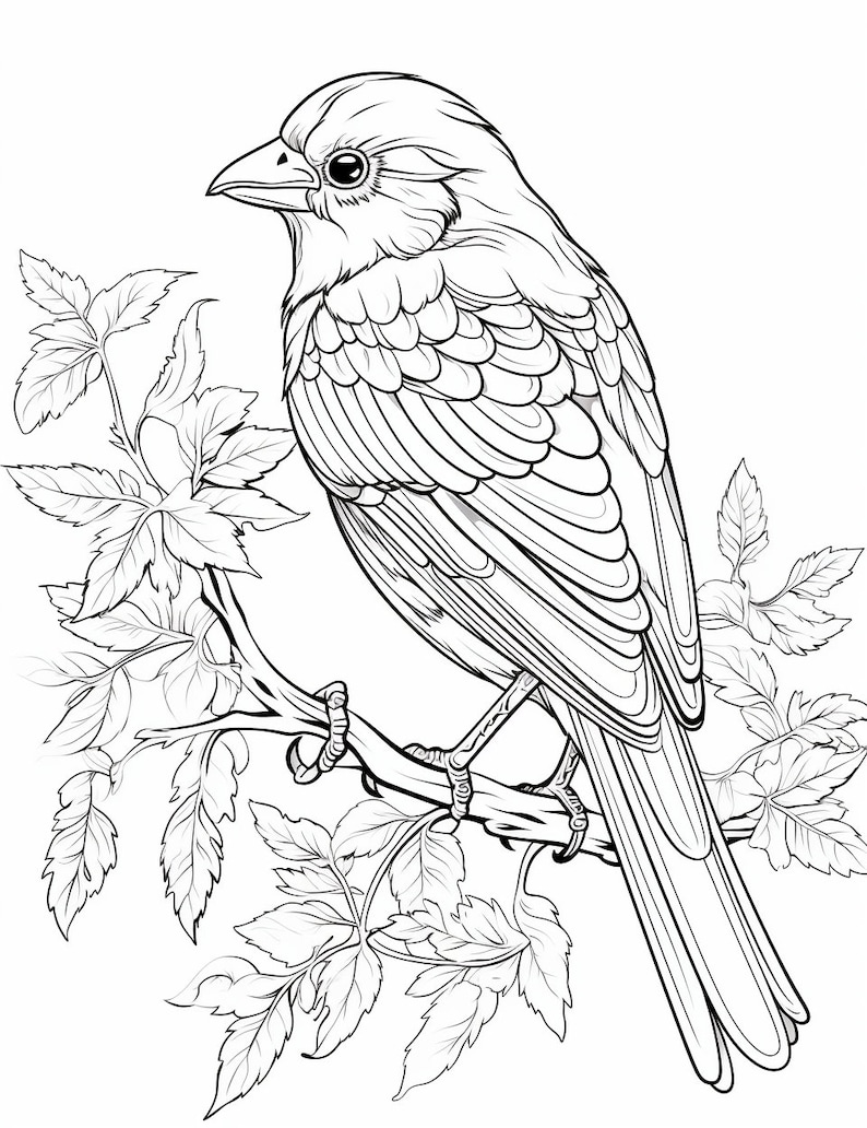 Exquisite Avian Artistry: 40 Gorgeous Bird Coloring Pages, Beautiful ...