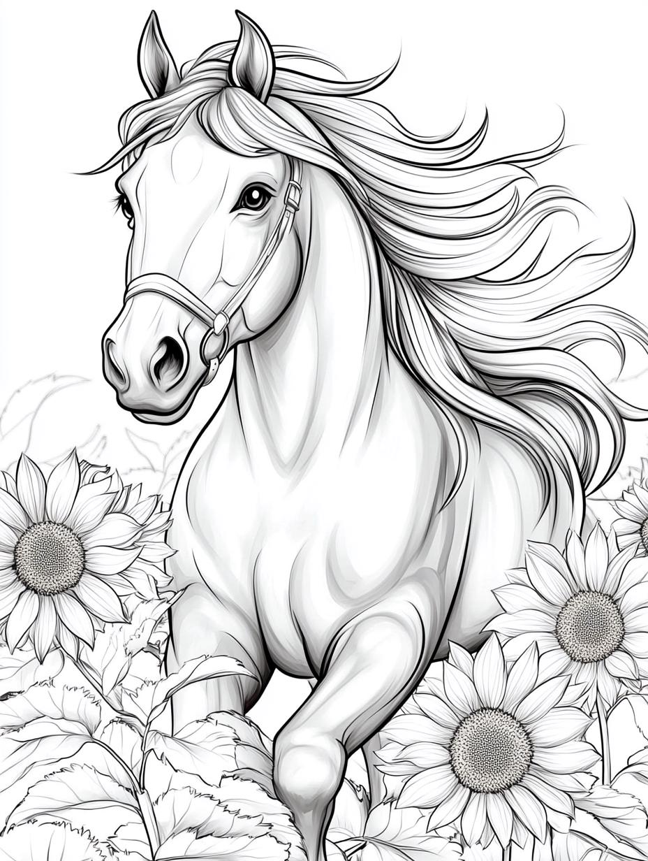 Majestic Horses Coloring Book: 40 Detailed Illustrations (digital ...