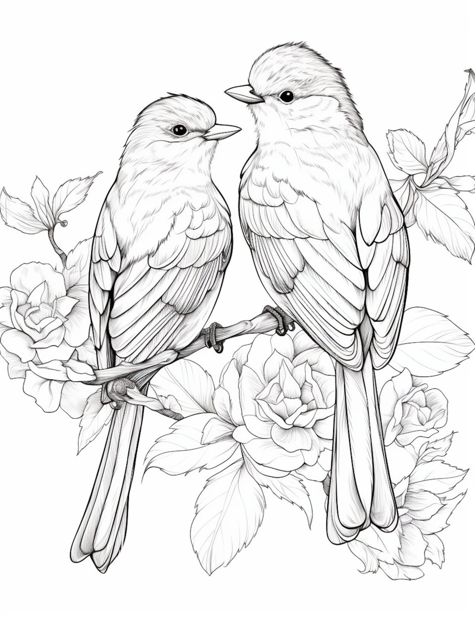 Exquisite Avian Artistry: 40 Gorgeous Bird Coloring Pages, Beautiful ...