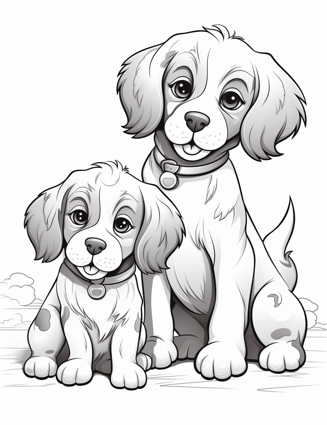 Puppy Love: 40 Adorable Coloring Pages for Digital Download, Digital ...