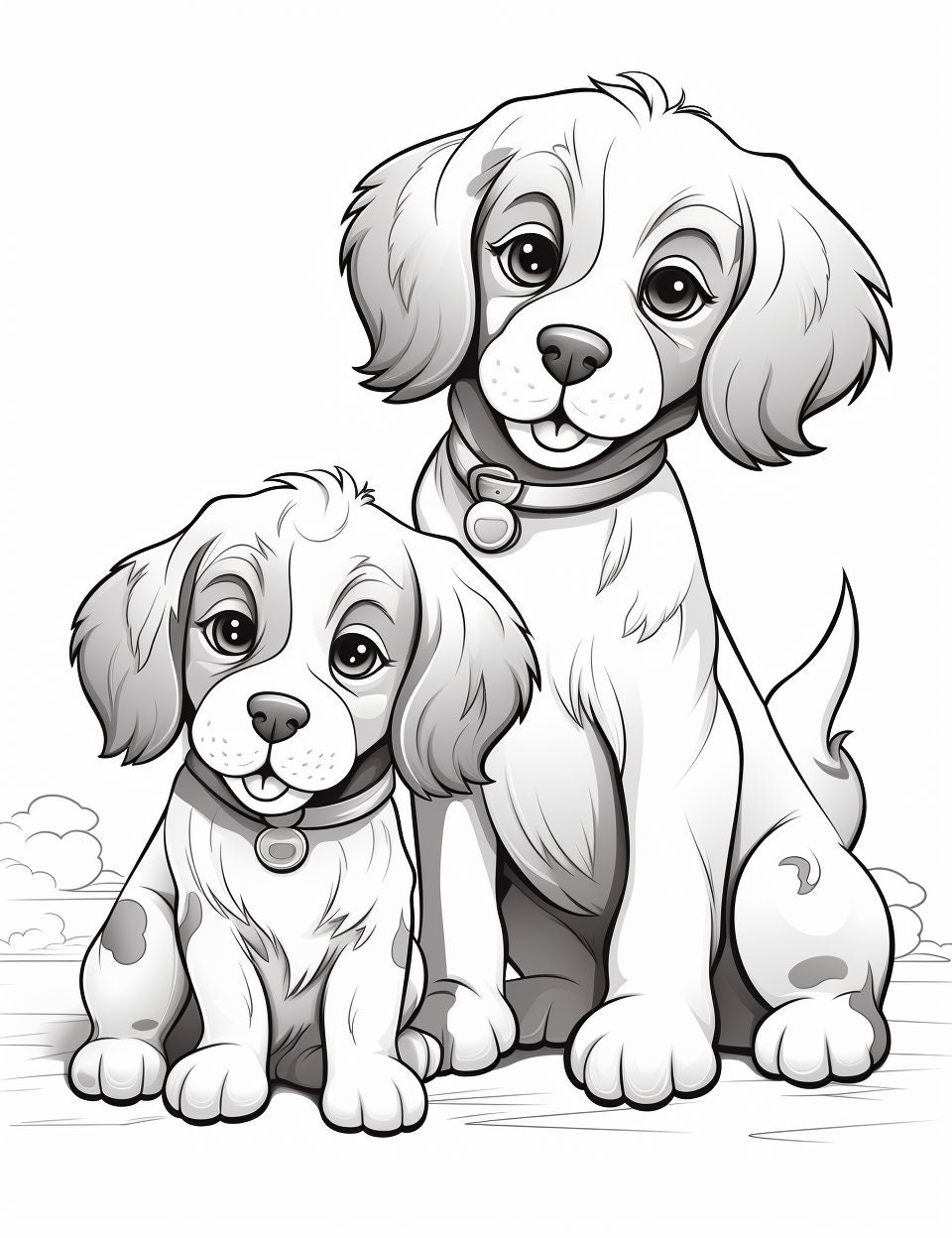 Puppy Love: 40 Adorable Coloring Pages for Digital Download, Digital ...