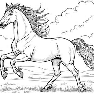 40 Majestic Horse Coloring Pages: Animal Art Therapy (digital ...