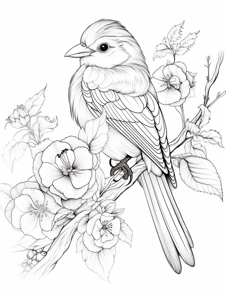 Exquisite Avian Artistry: 40 Gorgeous Bird Coloring Pages, Beautiful ...