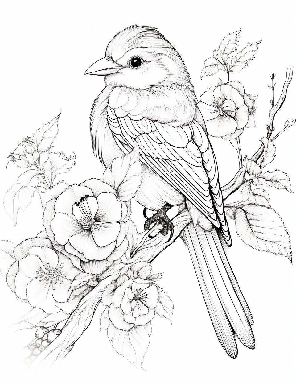 Exquisite Avian Artistry: 40 Gorgeous Bird Coloring Pages, Beautiful ...