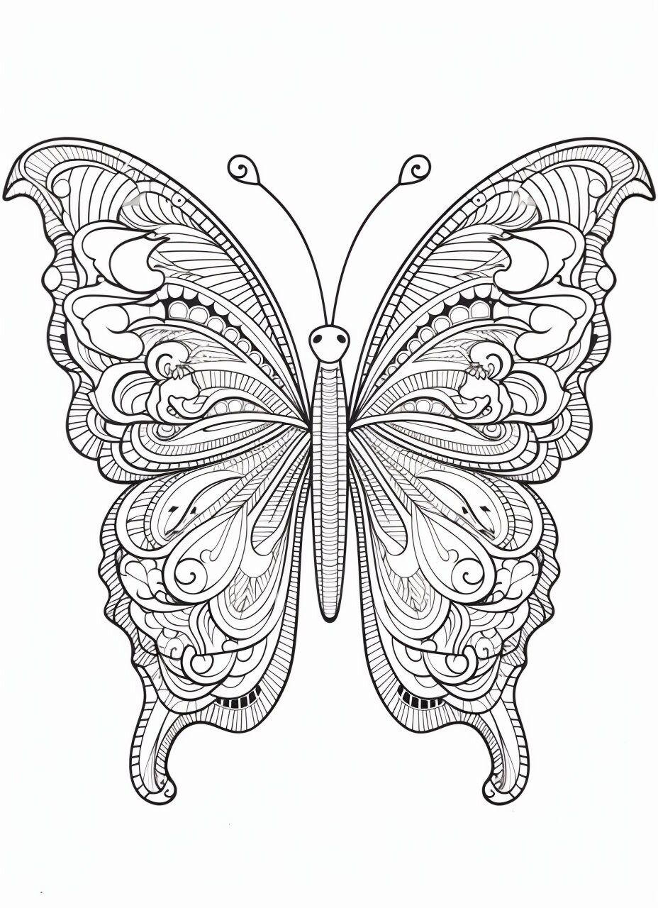 Butterfly Bliss 40 Exquisite Coloring Pages for Digital Download, A ...