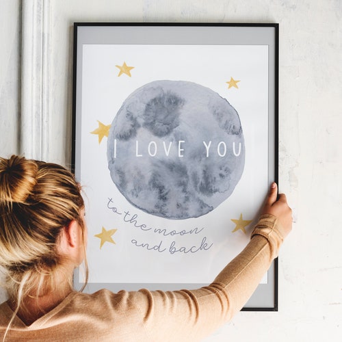 Love You to the Moon and Back Space Printable Wall Art - Etsy
