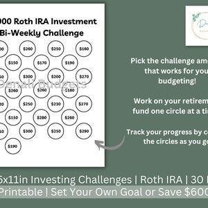 Investing Saving Challenge | Printable Bundle | Roth IRA | 30 Day ...
