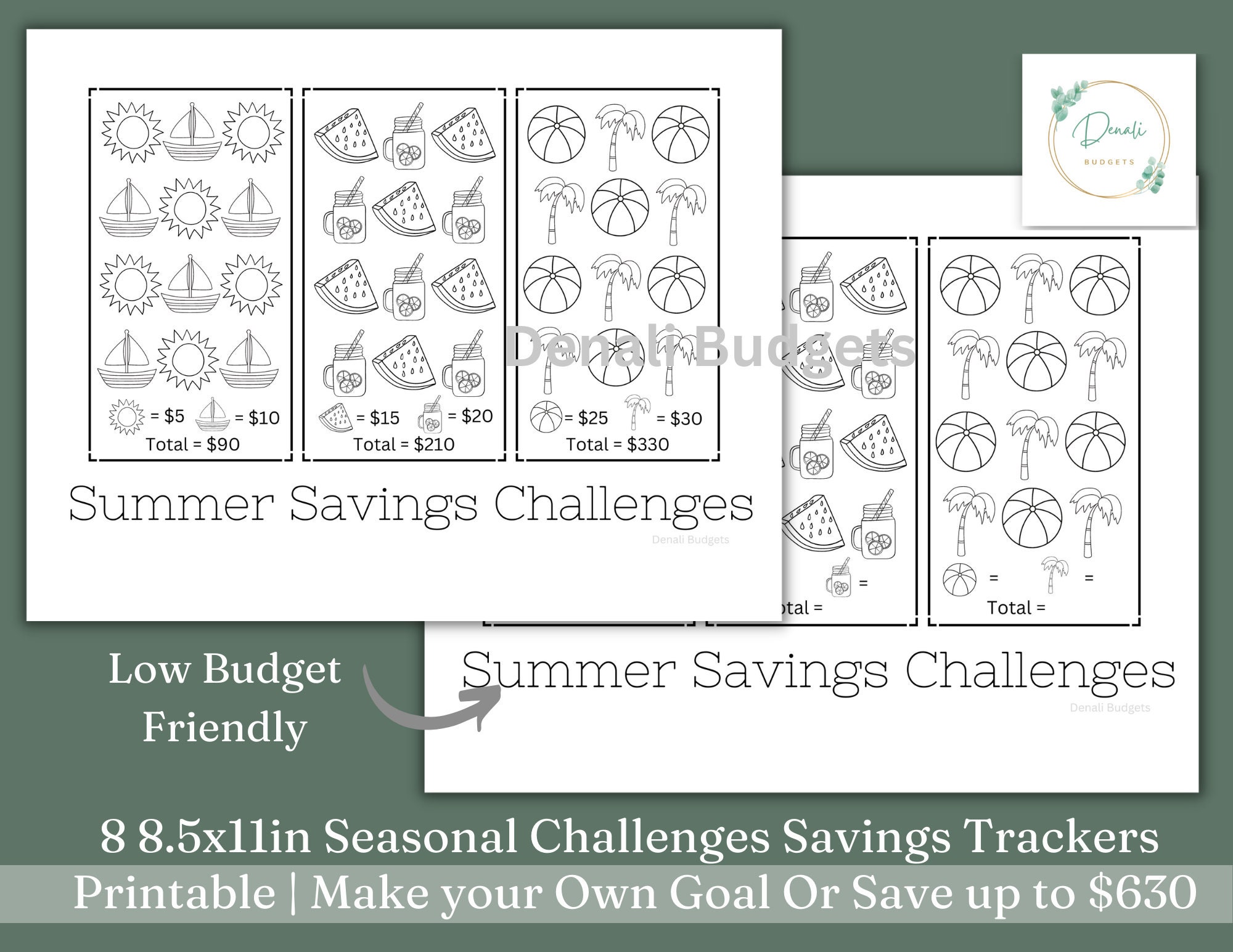 Seasonal Mini Savings Challenge Bundle Spring Challenge Summer ...