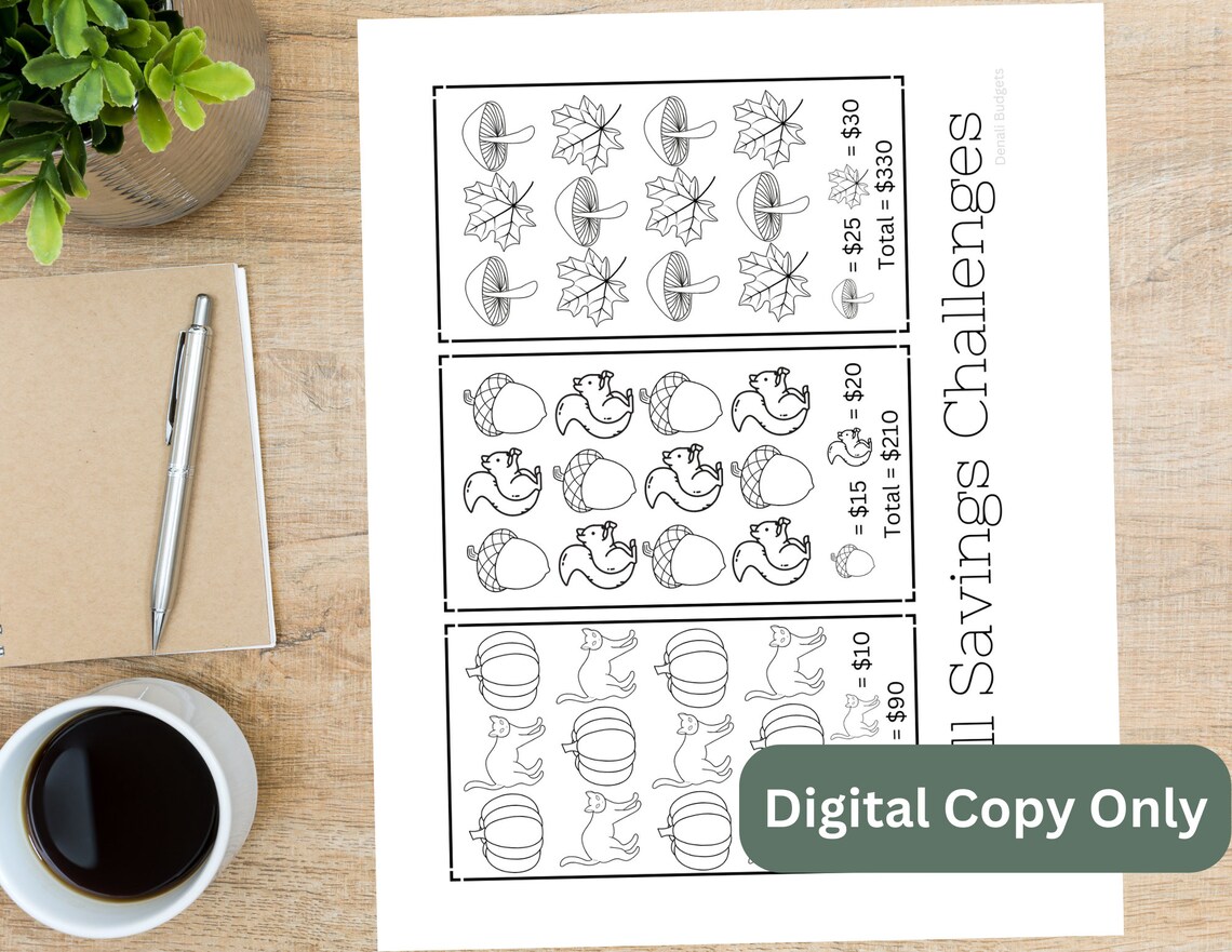 Seasonal Mini Savings Challenge Bundle Spring Challenge Summer ...