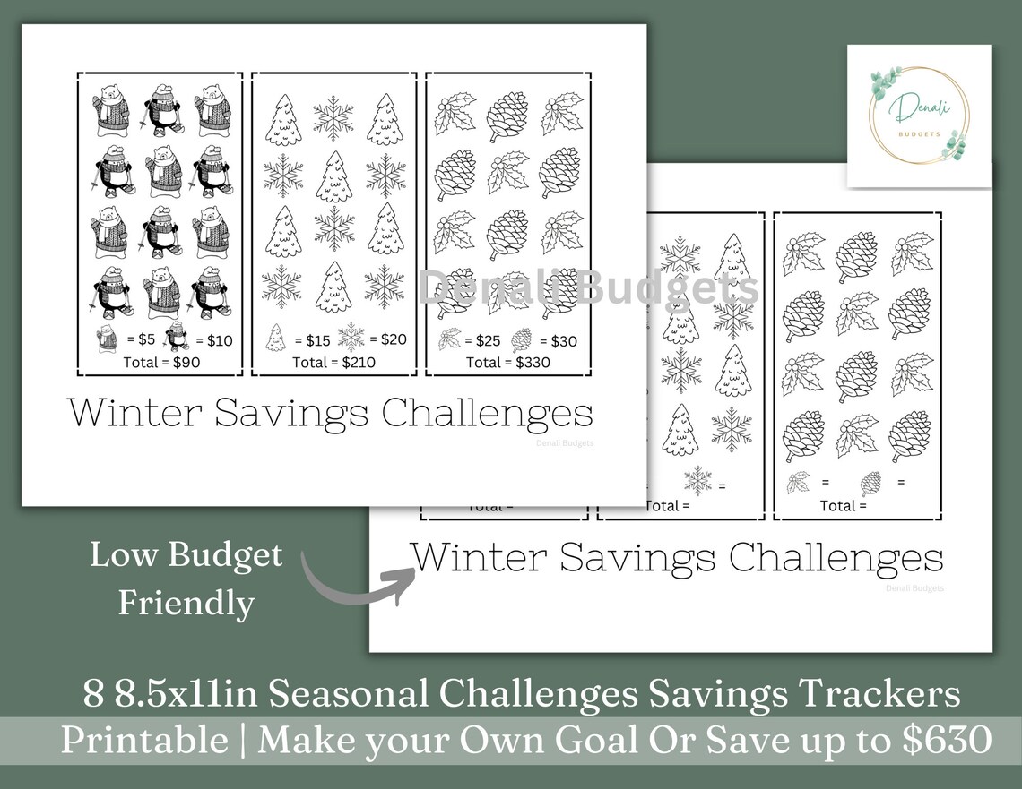 Seasonal Mini Savings Challenge Bundle Spring Challenge Summer ...