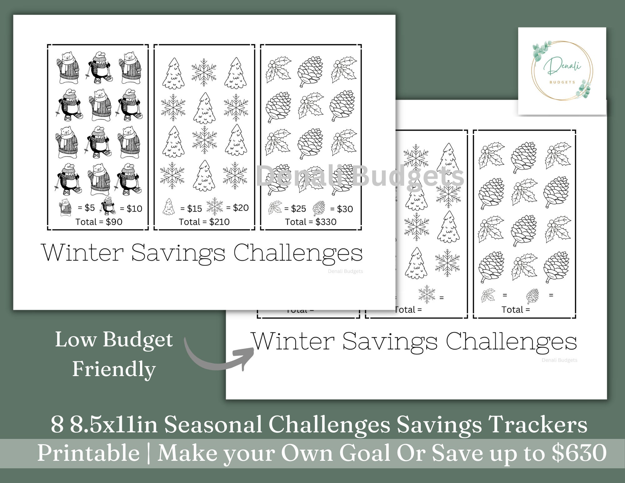 Seasonal Mini Savings Challenge Bundle Spring Challenge Summer ...