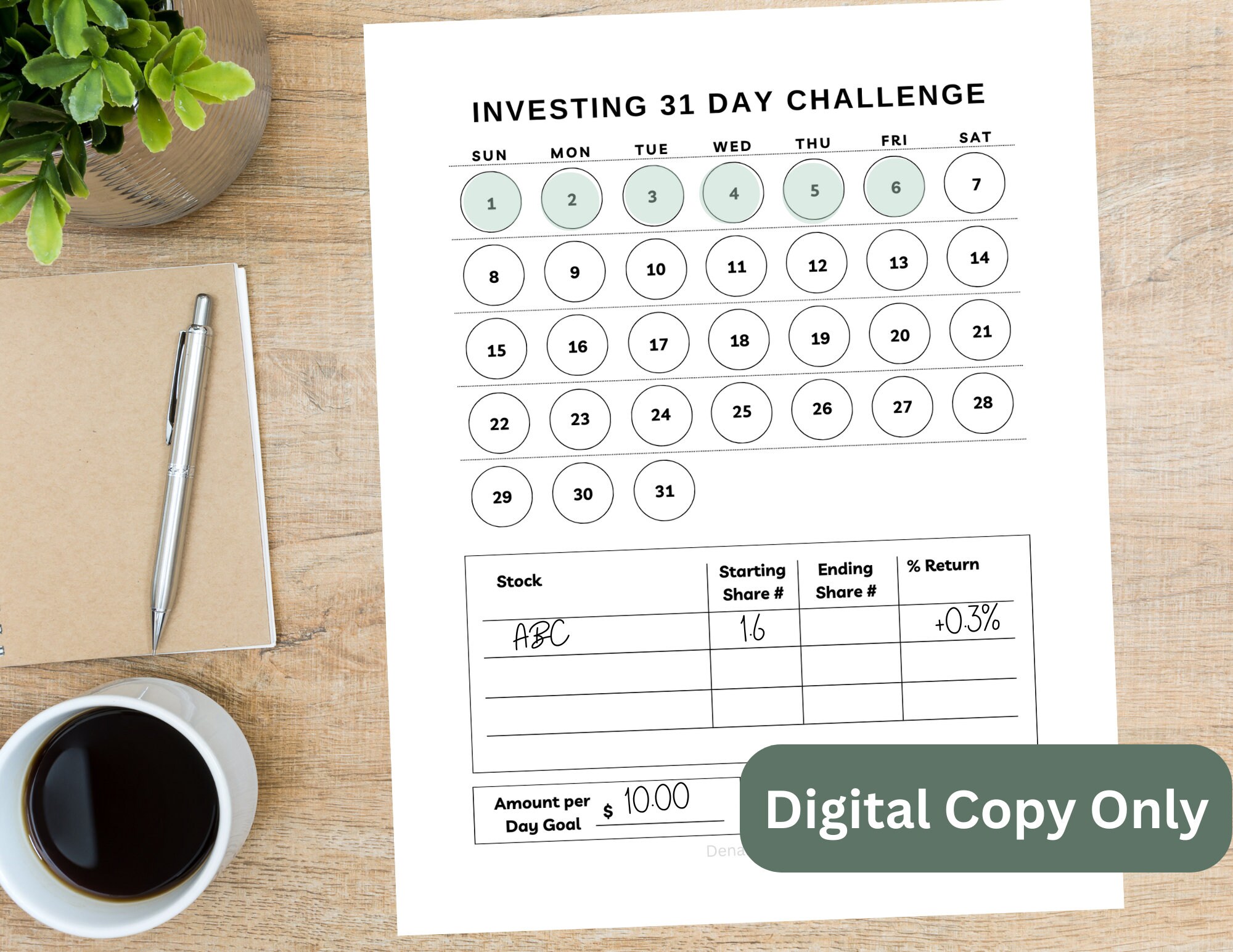 Investing Saving Challenge | Printable Bundle | Roth IRA | 30 Day ...