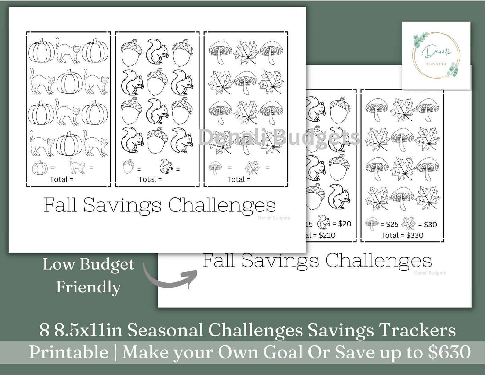 Seasonal Mini Savings Challenge Bundle | Spring Challenge | Summer ...