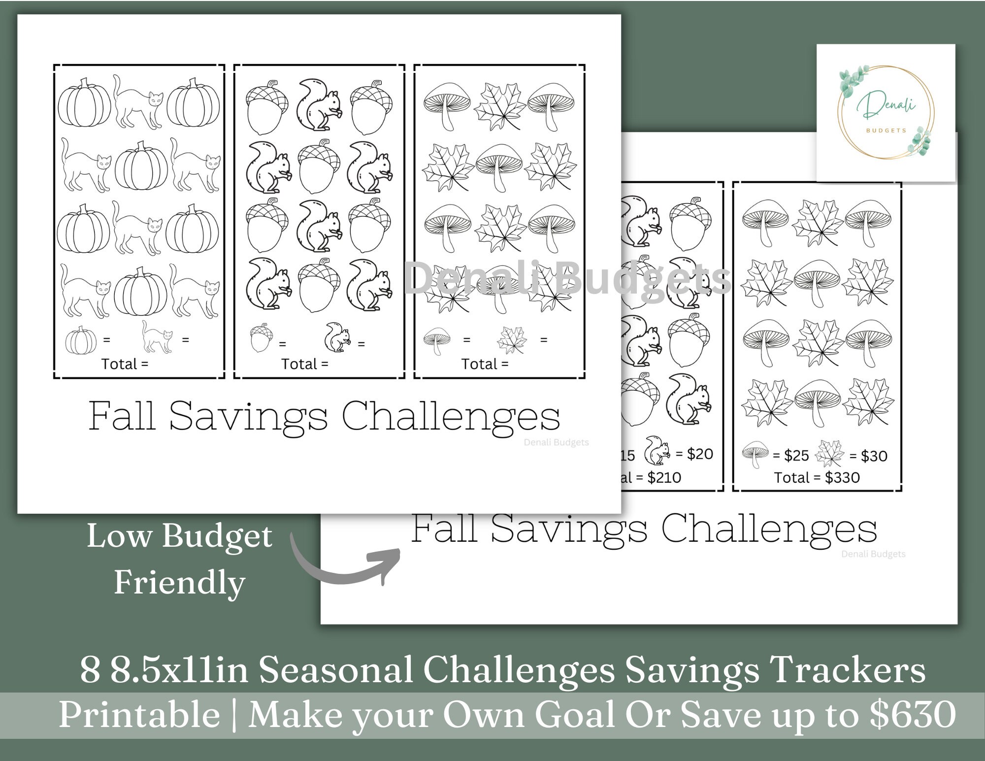 Seasonal Mini Savings Challenge Bundle | Spring Challenge | Summer ...