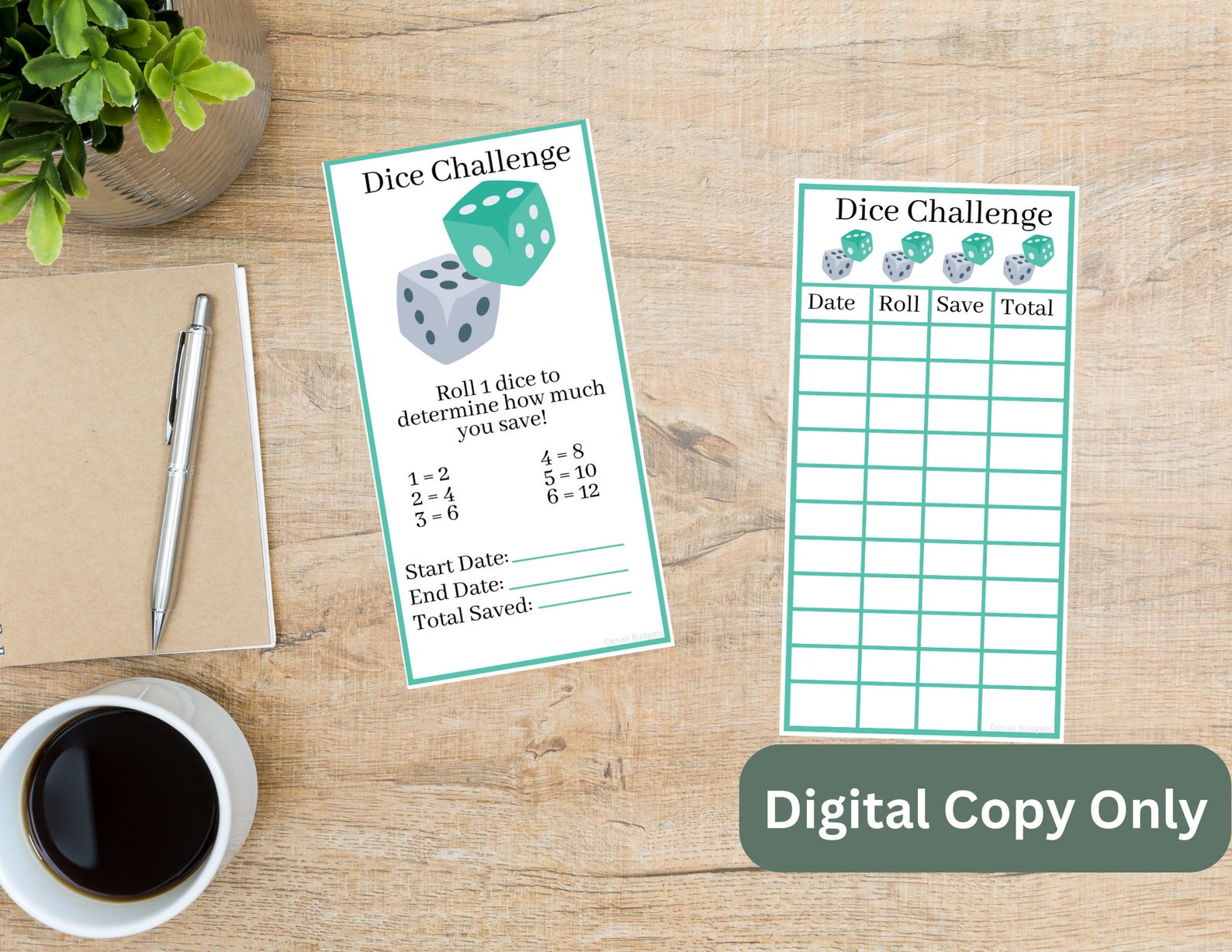Dice Saving Challenge Game | Printable Bundle | Low Budget Friendly ...