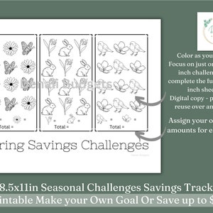 Seasonal Mini Savings Challenge Bundle | Spring Challenge | Summer ...
