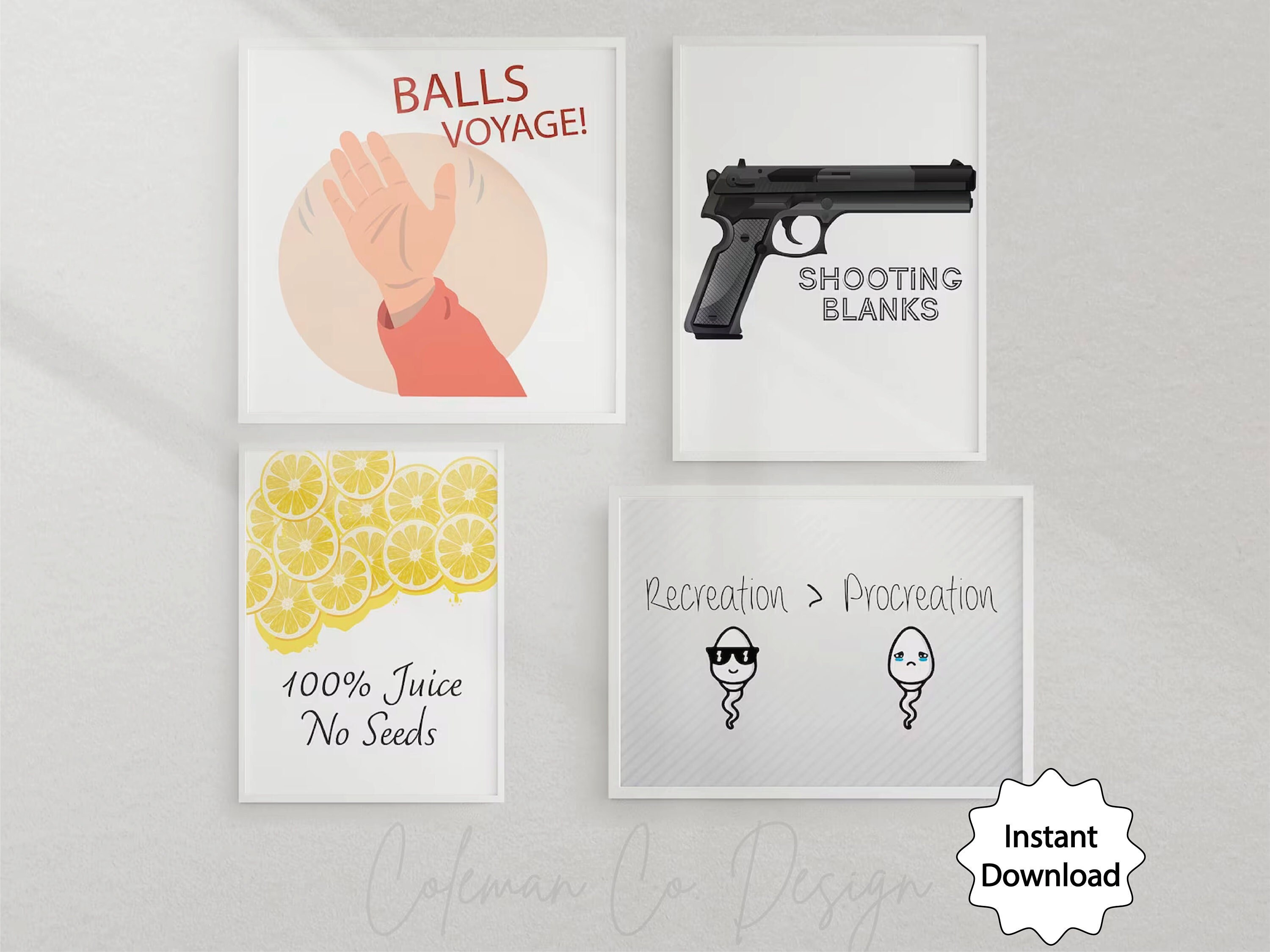 Vasectomy Decorations Printables Bundle 4 Pack Instant Download - Etsy