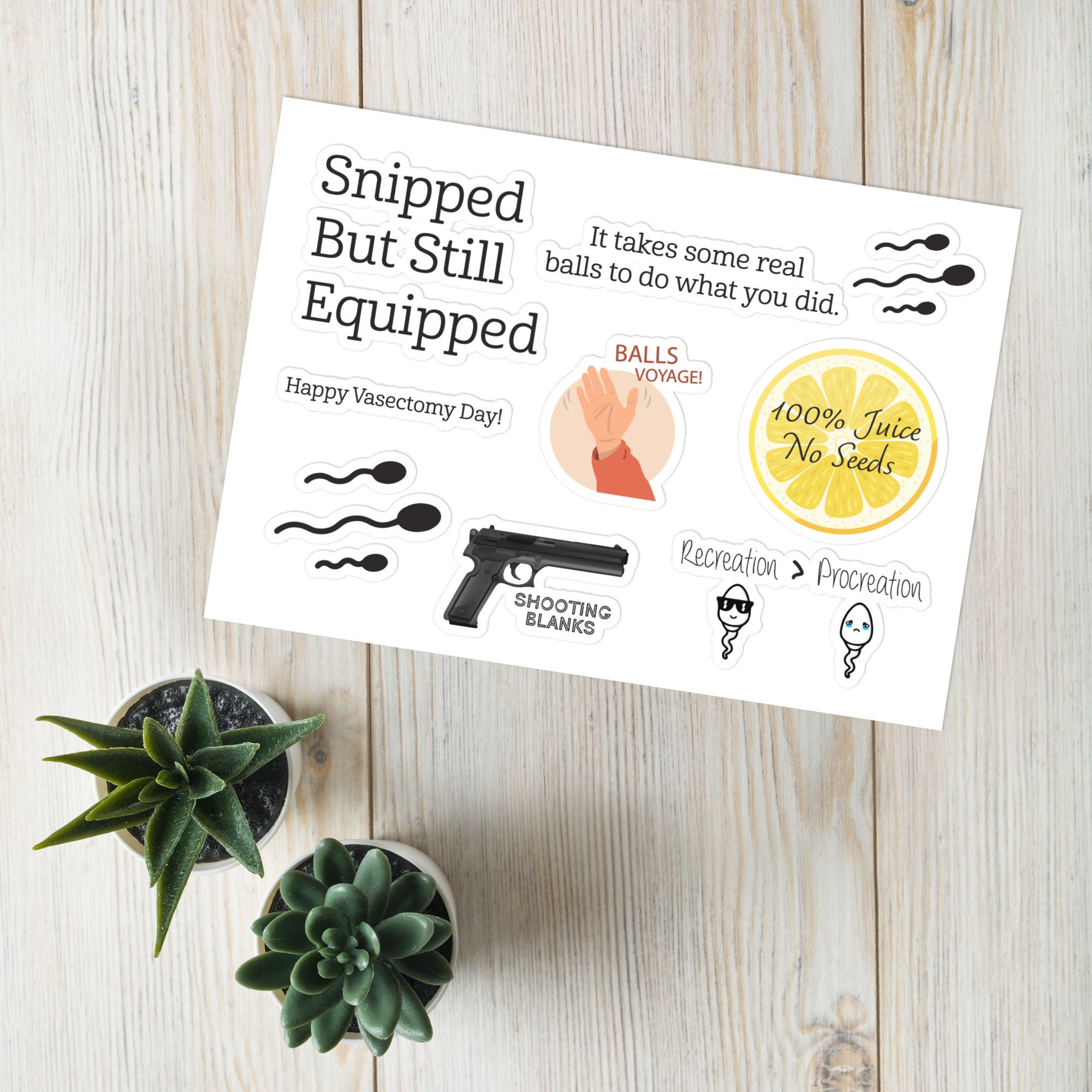 Vasectomy Sticker Sheet multipack - Etsy