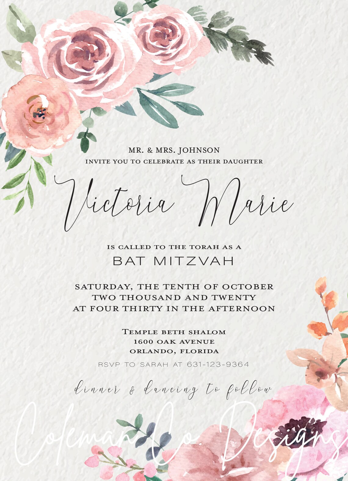 Floral Invitation - Etsy
