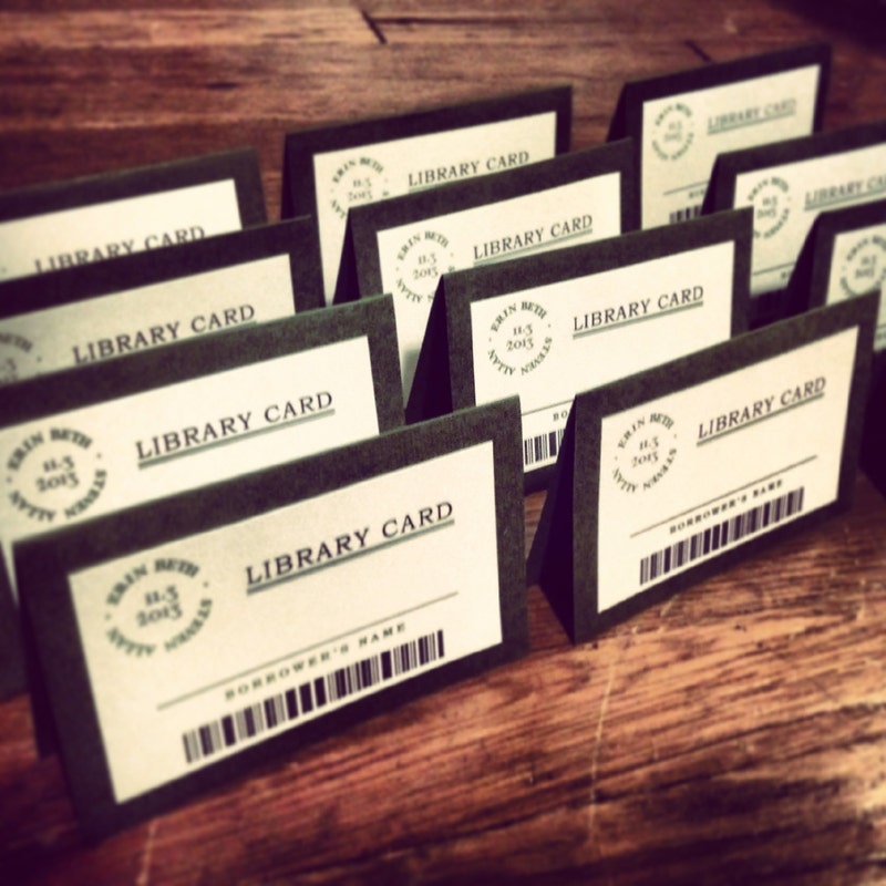 Library Card Place Cards - Etsy