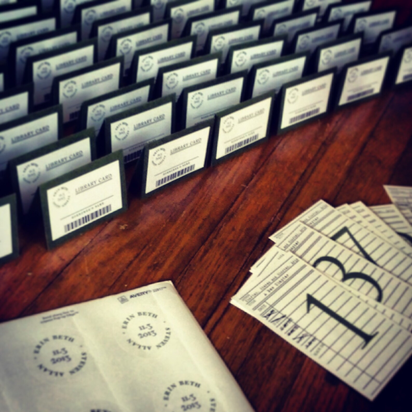Library Themed Wedding Invitation Bundle - Place Cards, Programs, Table ...