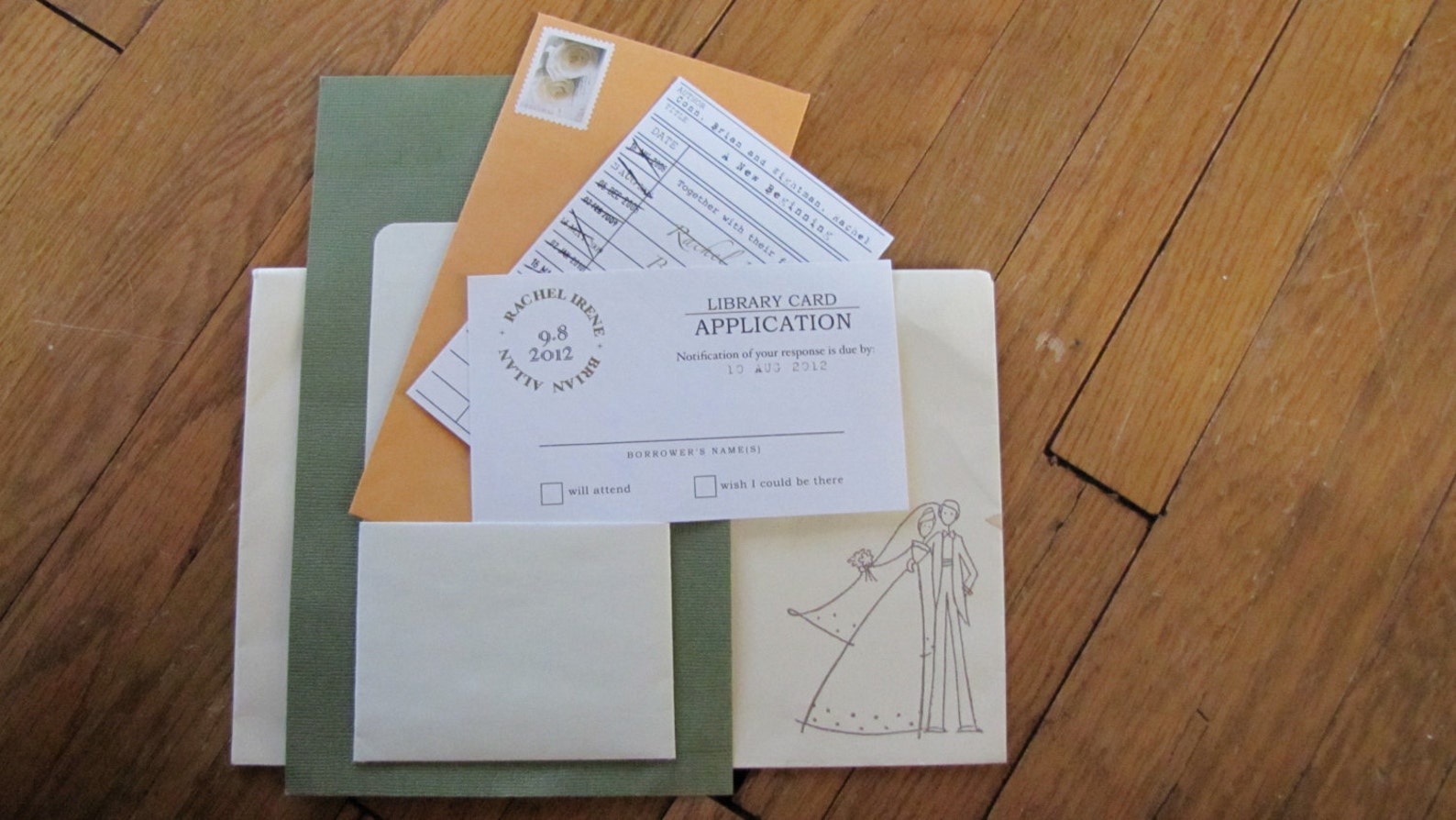 Library Card Wedding Invitation - Etsy