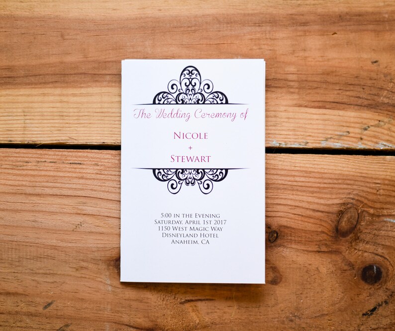 Library Themed Wedding Invitation Bundle - Place Cards, Programs, Table ...