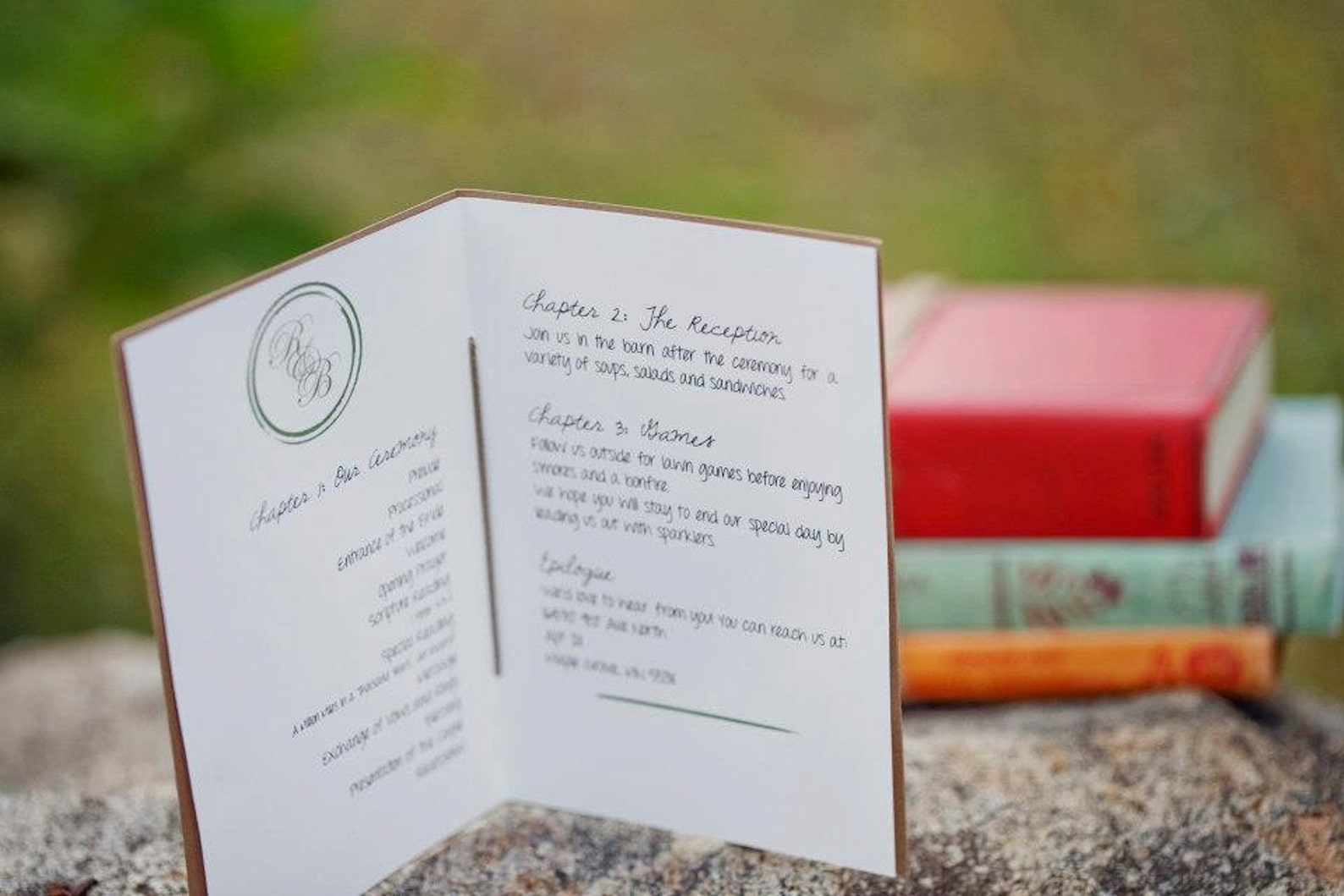Library Themed Wedding Invitation Bundle - Place Cards, Programs, Table ...