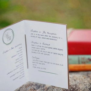 Library Themed Wedding Invitation Bundle - Place Cards, Programs, Table ...