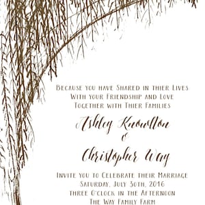 Rustic Willow Tree Wedding Invitation - Etsy