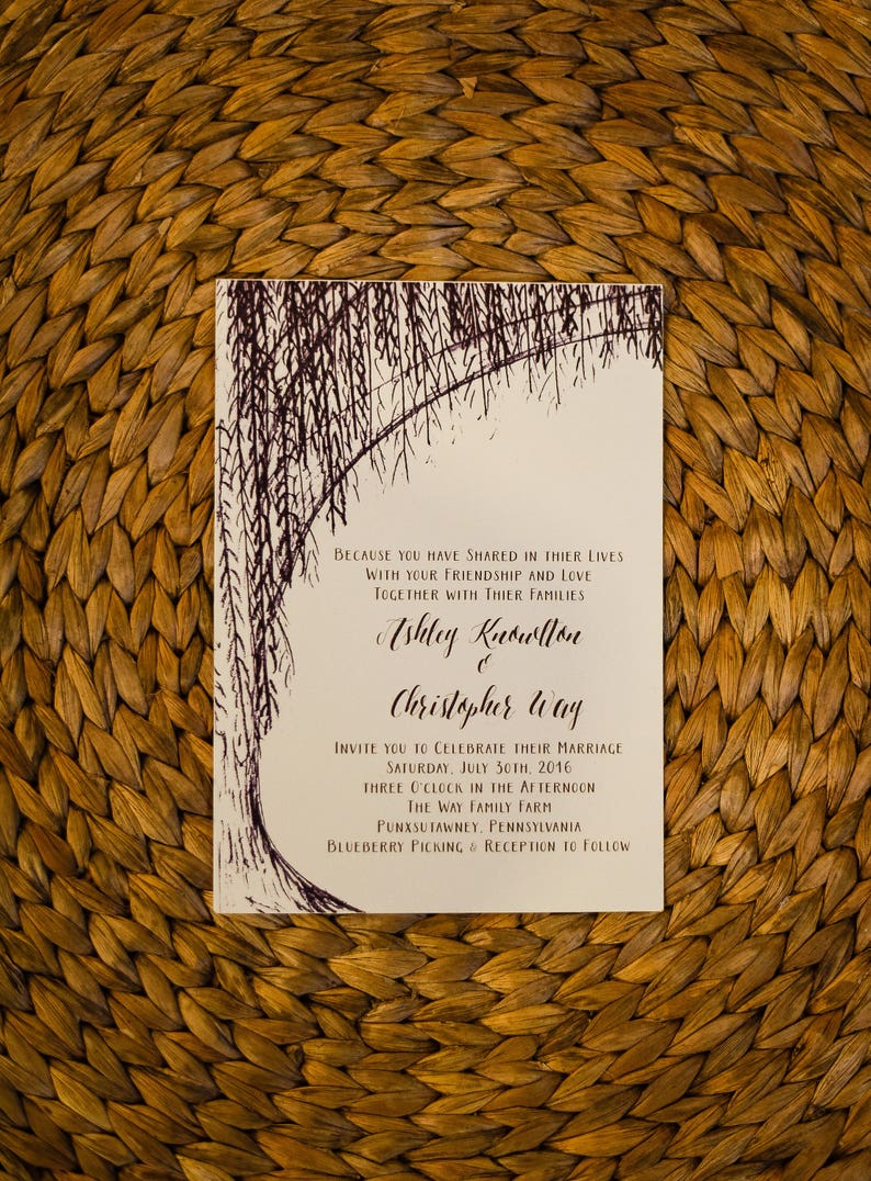 Rustic Willow Tree Wedding Invitation - Etsy