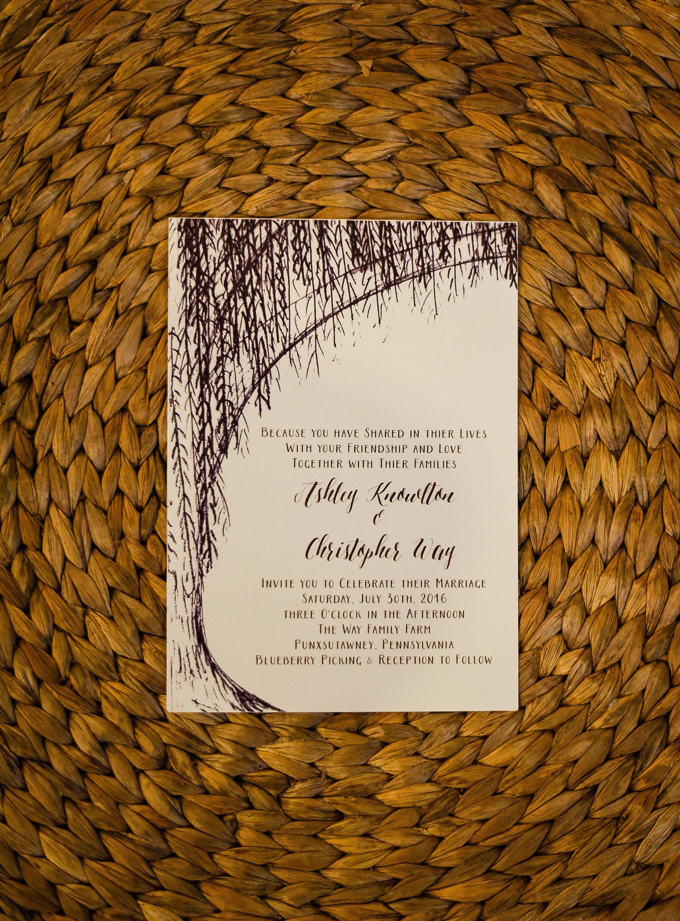 Rustic Willow Tree Wedding Invitation - Etsy